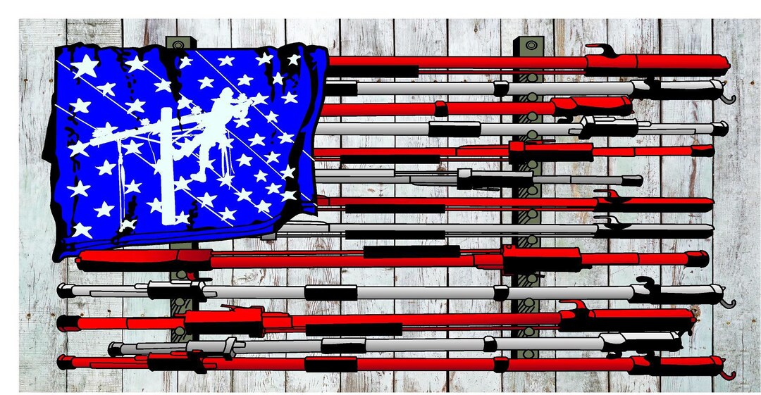 Shotgun Stick American Flag Sign 24"x12" - Etsy
