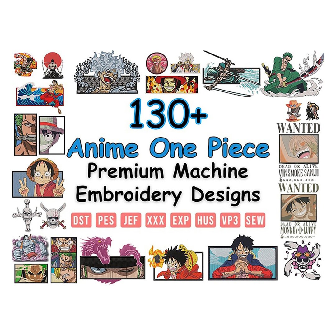One Piece Embroidery Designs, Anime Machine Embroidery Designs - Etsy