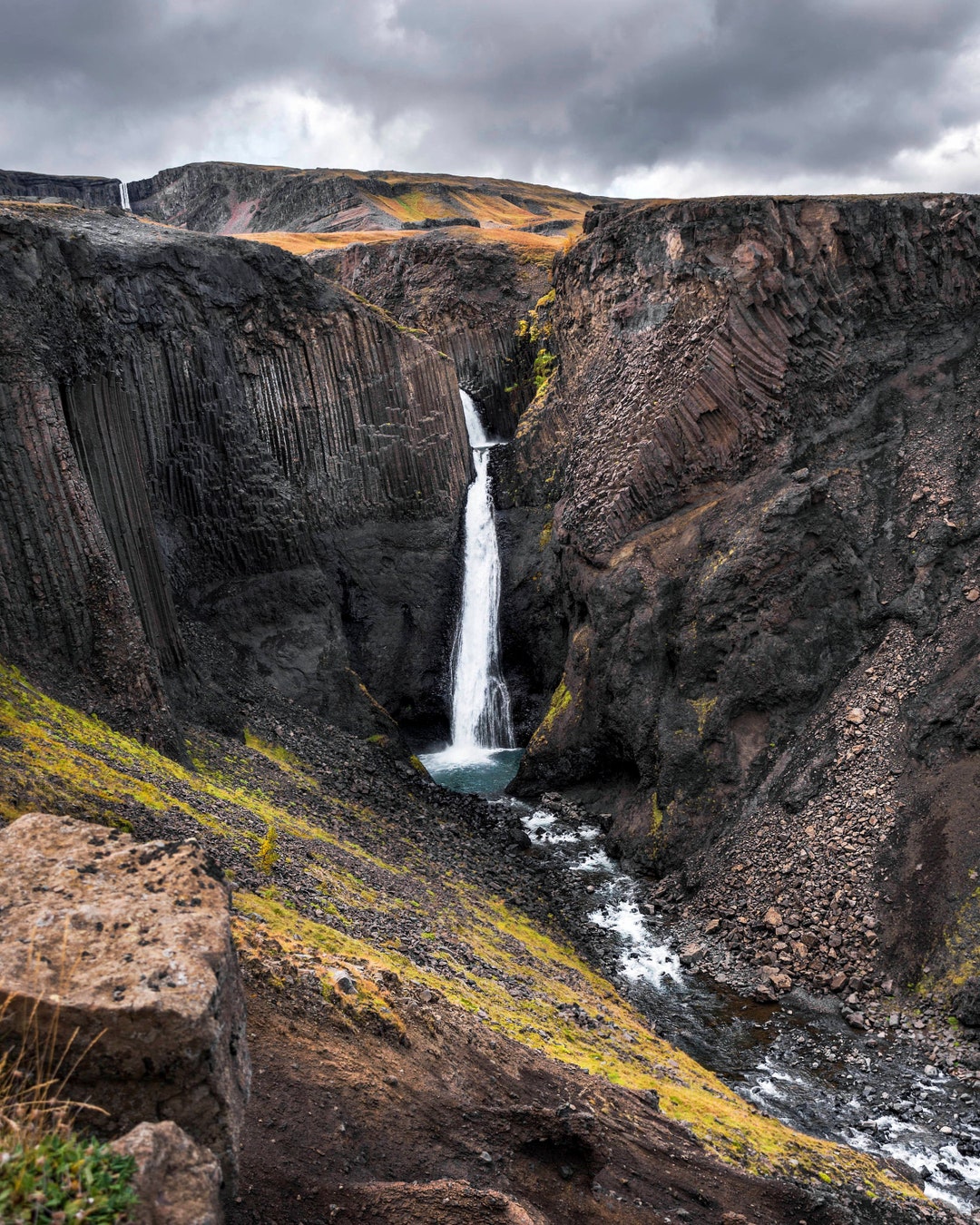 Primordial Waterfall Landscape Photograph, Iceland, Cliff, Mountains ...