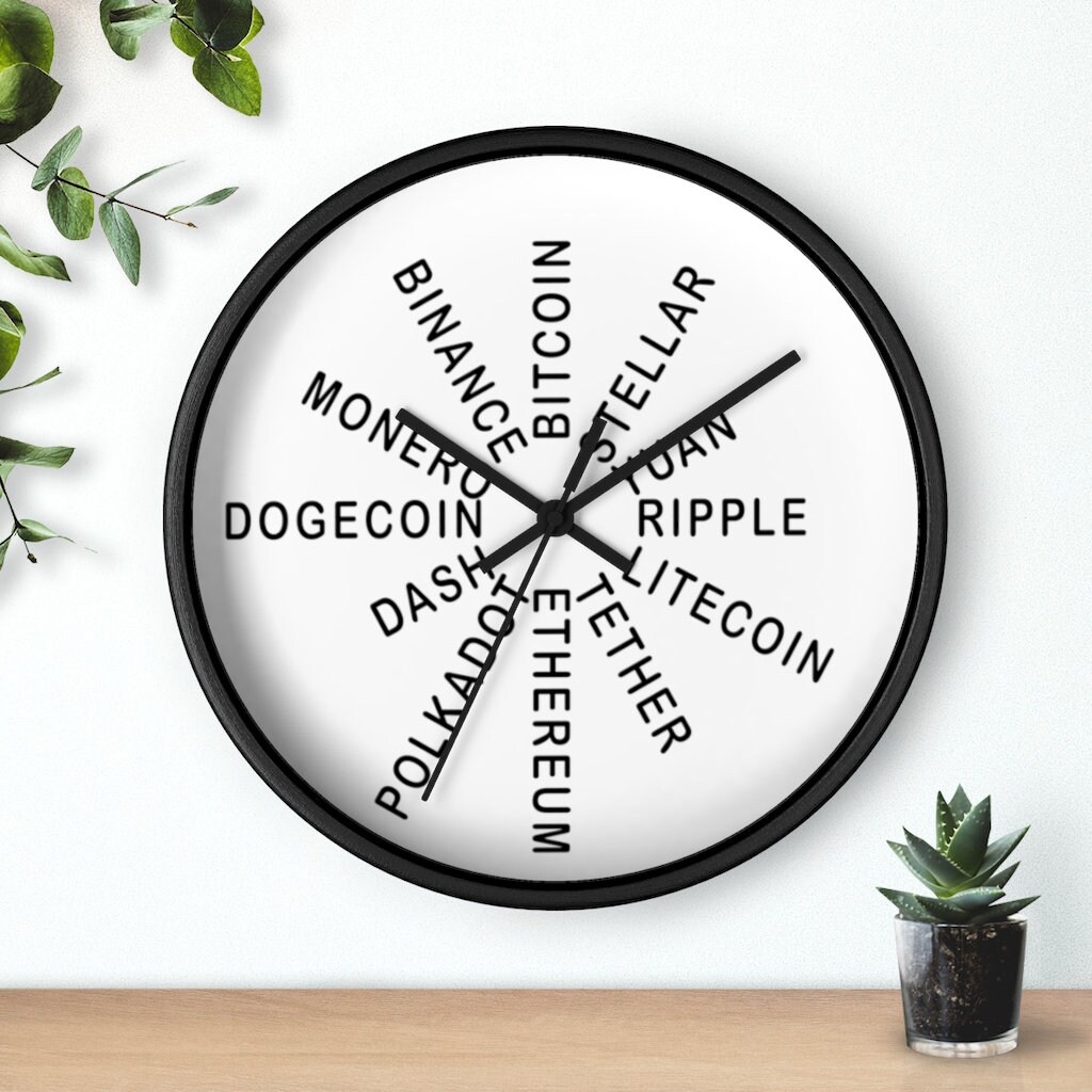 Crypto Currencies Wall Clock Crypto of the Hour Modern | Etsy