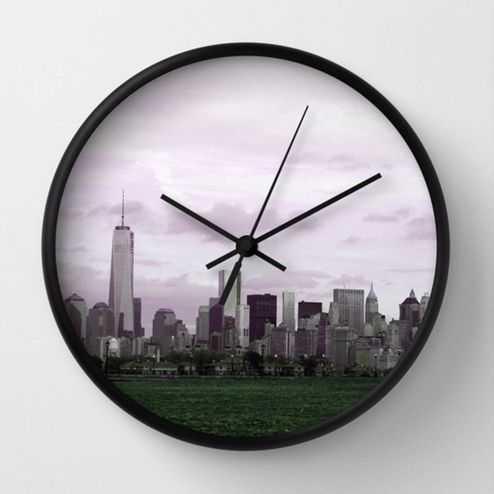 Manhattan Skyline, Photo Wall Clock, Modern Wall Clock, Retro Clock ...