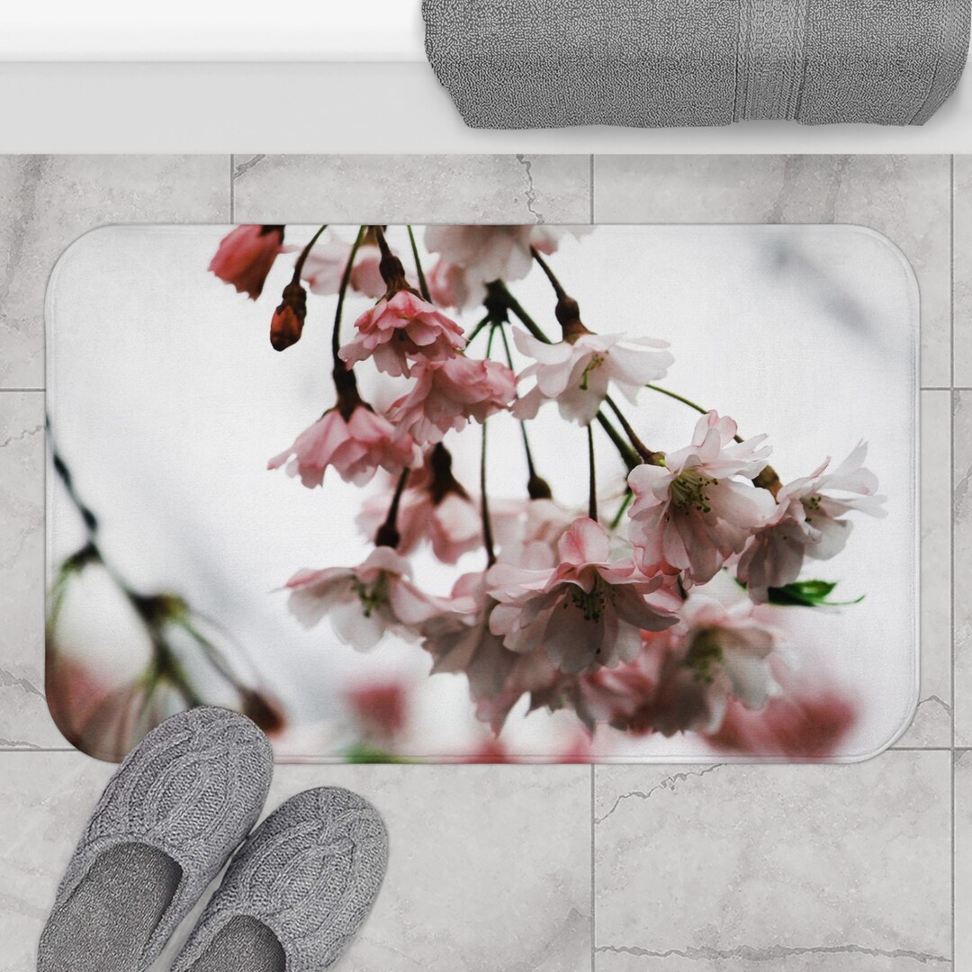 Weeping Cherry - Modern Bath Mat, Farmhouse Floor Mat, Modern Home ...