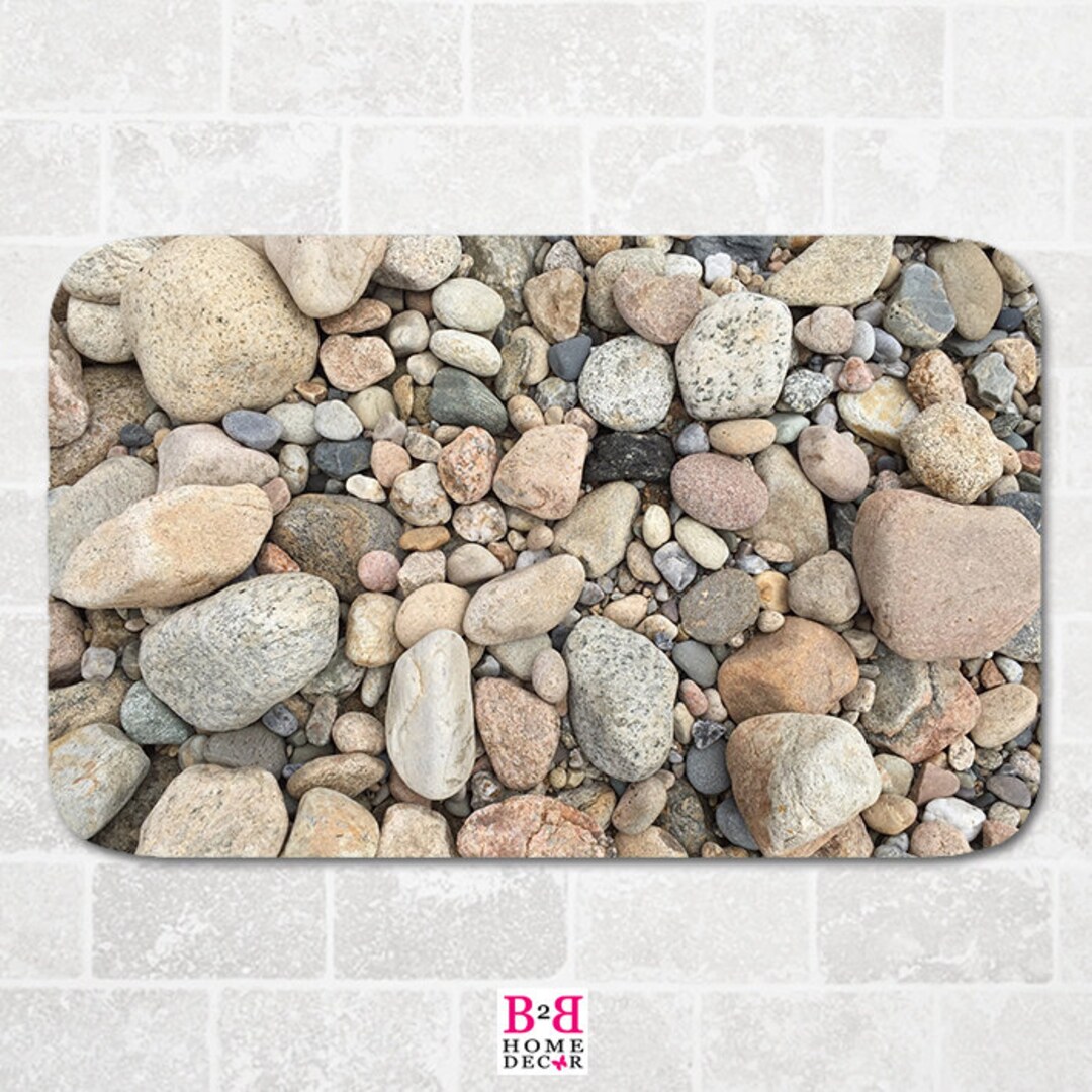 Beach Rocks - Bath Mat, Beach Decor, Beach Bath Mat, Rock Floor Mat ...