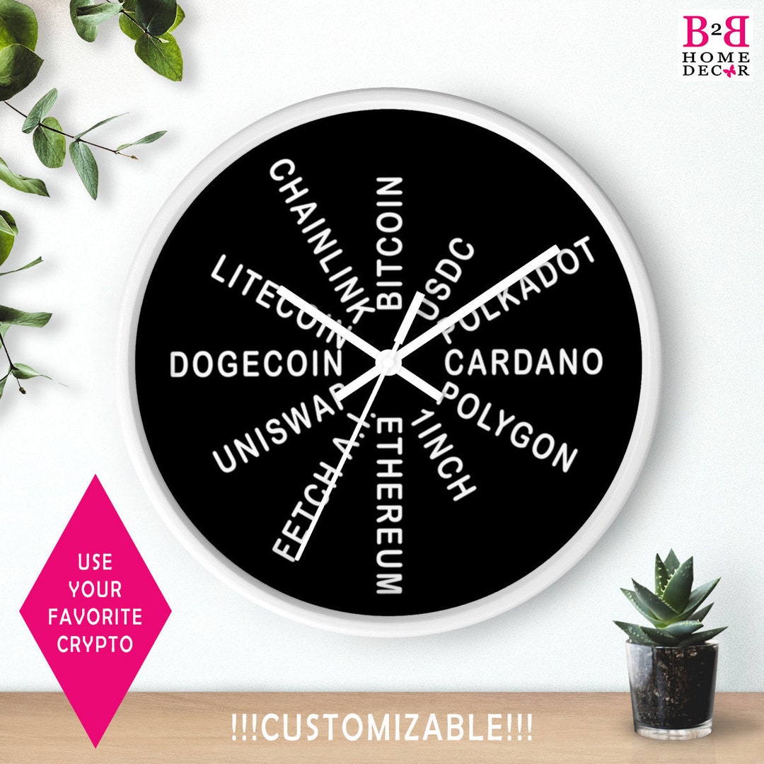 Custom Crypto Wall Clock - Change the Crypto Names to Your Favorite ...