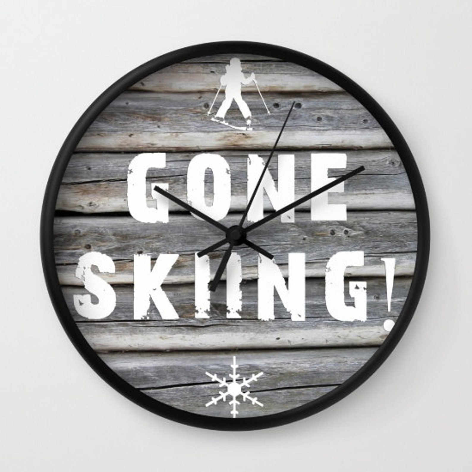 Gone Skiing Wall Clock, Modern Clock, Ski House Wall Clock,home Decor ...