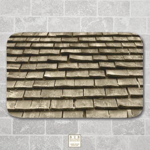 Bath Mat Wood Shingle Roof, Brown, Rustic Bathroom Decor, Microfiber ...