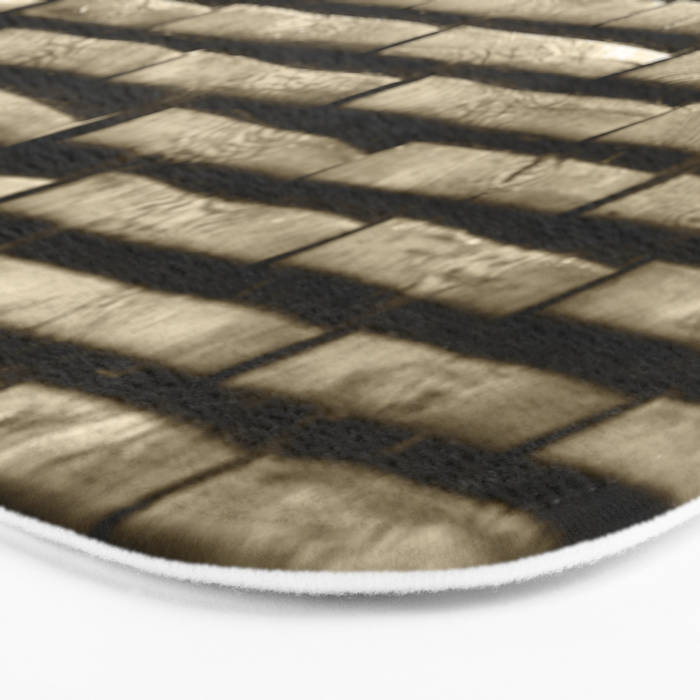 Bath Mat Wood Shingle Roof, Brown, Rustic Bathroom Decor, Microfiber ...