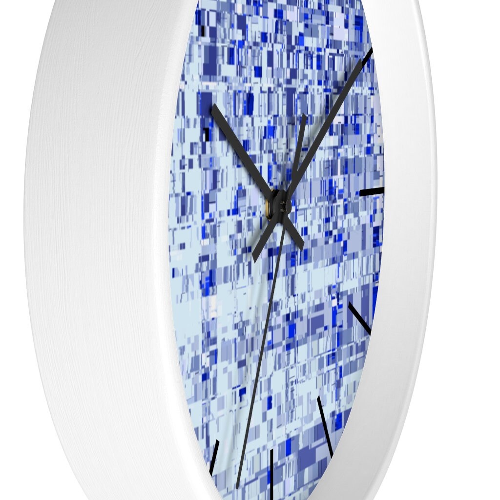 Blue Abstract Wall Clock Fun Modern Clock Retro Wall Clock - Etsy