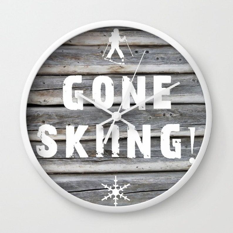 Gone Skiing Wall Clock, Modern Clock, Ski House Wall Clock,home Decor ...