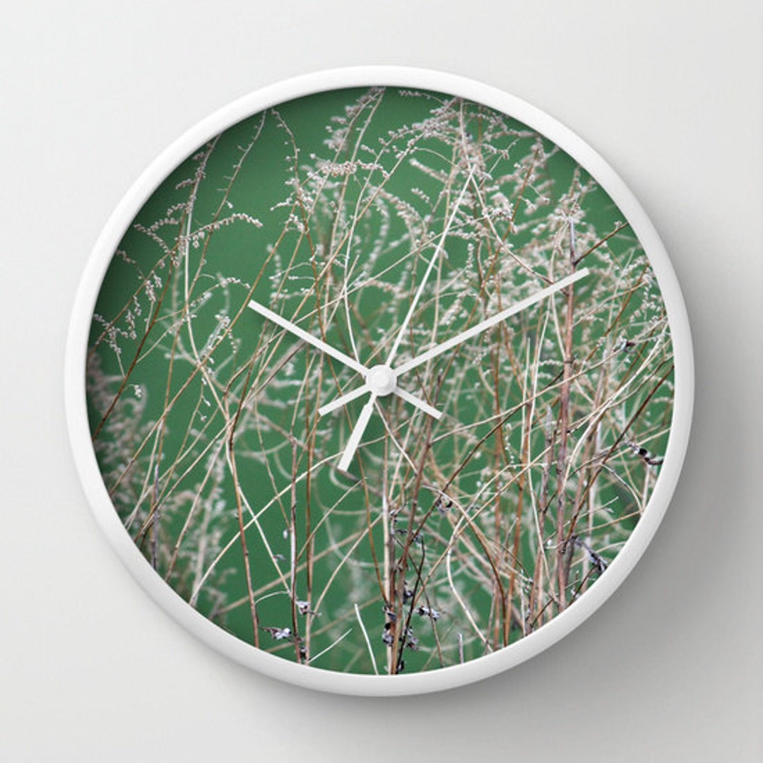 Dry Grass, Photo Wall Clock, Nature Wall Clock, Retro Wall Clock, Home ...