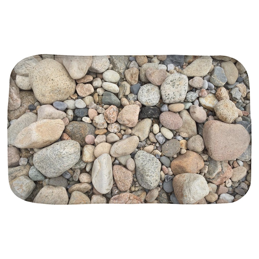 Beach Rocks - Bath Mat, Beach Decor, Beach Bath Mat, Rock Floor Mat ...