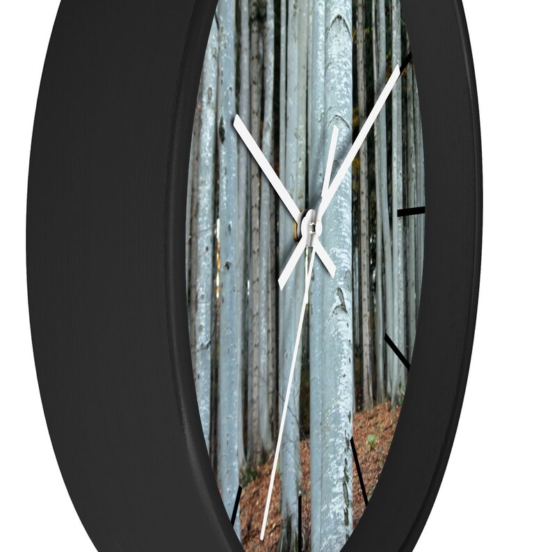 Elm Trees Wall Clock, Photo Wall Clock, Photograph, Modern Clock, Retro ...