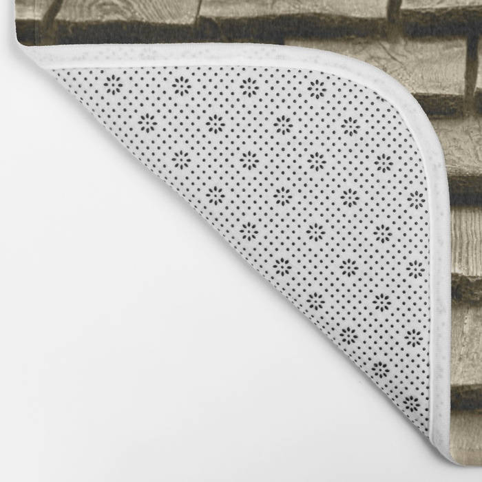 Bath Mat Wood Shingle Roof, Brown, Rustic Bathroom Decor, Microfiber ...