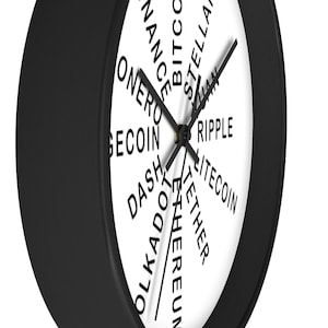 Crypto Currencies Wall Clock, Crypto of the Hour, Modern Crypto Clock ...