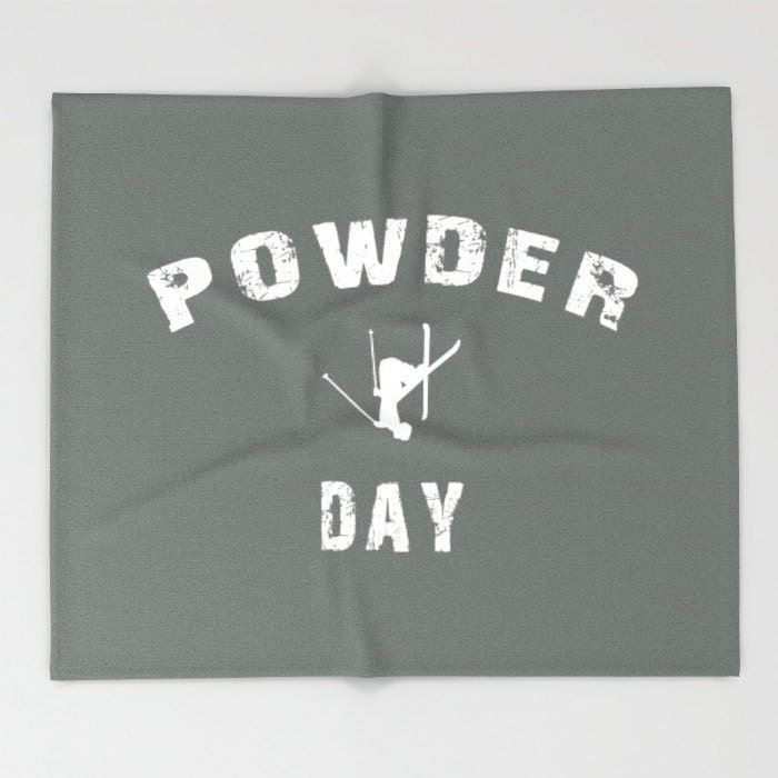 Ski Decor, Throw Blanket, Powder Day, Modern Decor, Skiing Life, Grey ...