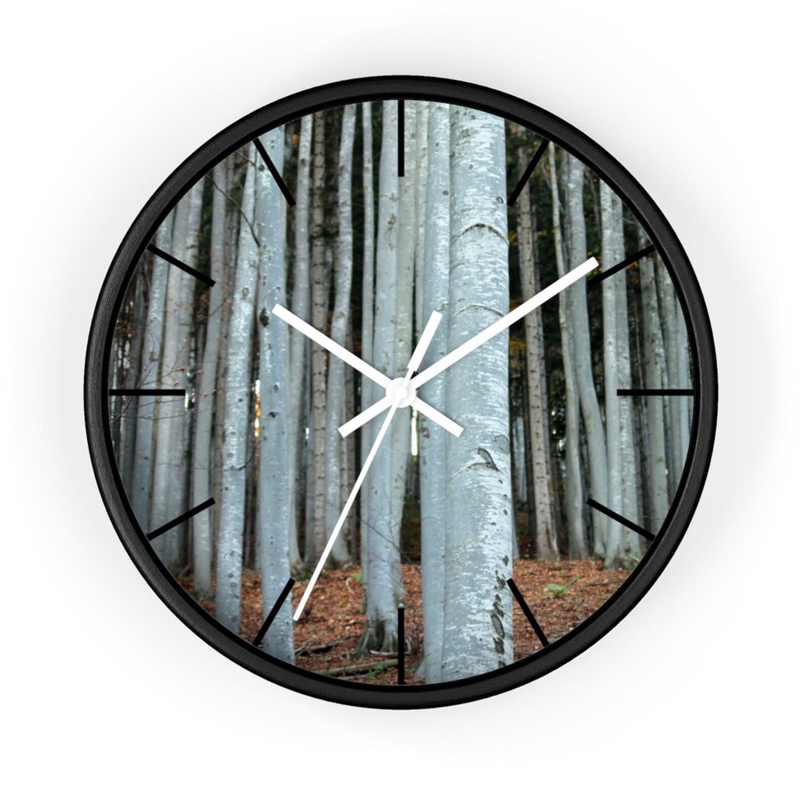 Elm Trees Wall Clock, Photo Wall Clock, Photograph, Modern Clock, Retro ...