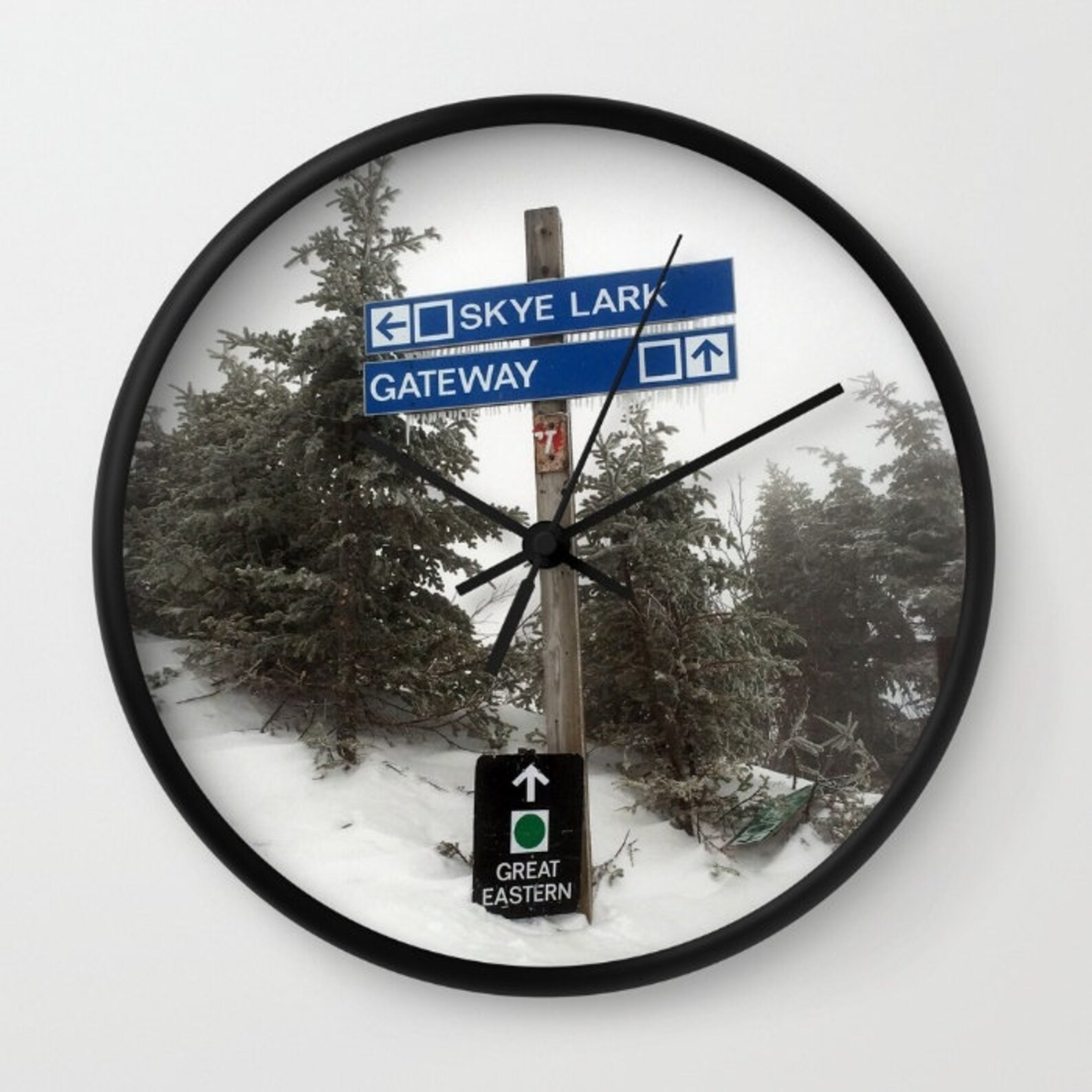 Photo Wall Clock, Ski Trail Signs, Modern Clock, Retro Wall Clock, Home ...