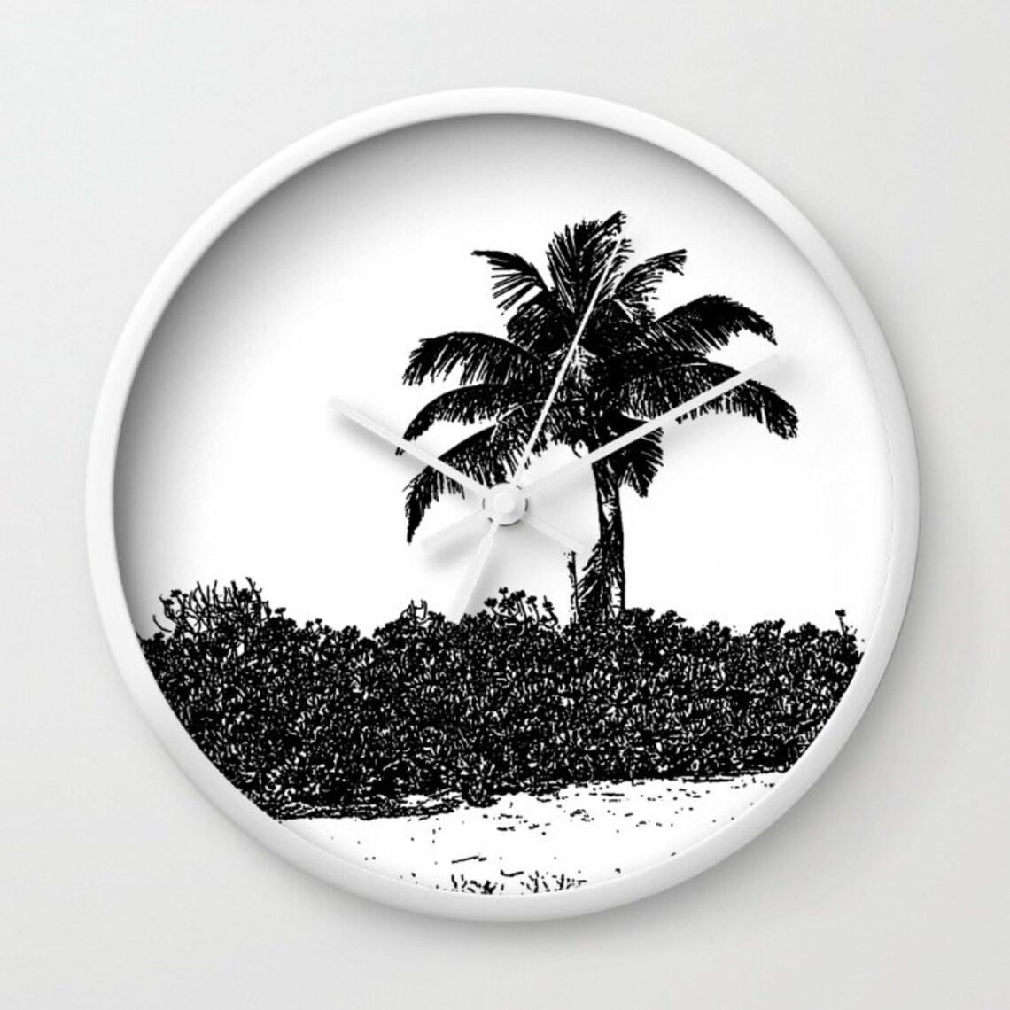 Palm Tree Black and White, Photo Wall Clock, Retro Clock,home Decor ...
