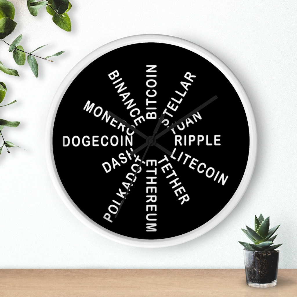 Crypto Currencies Wall Clock Crypto of the Hour Modern | Etsy