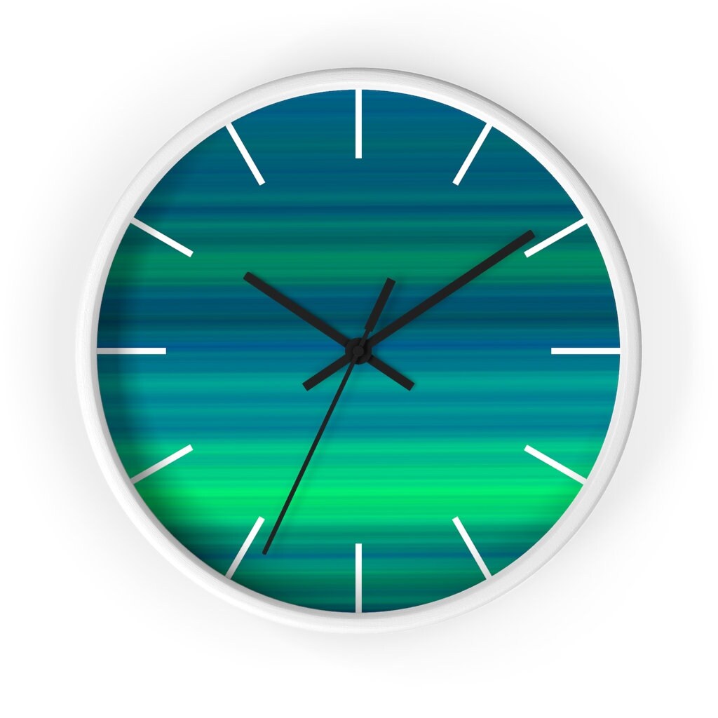 Green Gradient Wall Clock Abstract Wall Clock Modern Retro - Etsy