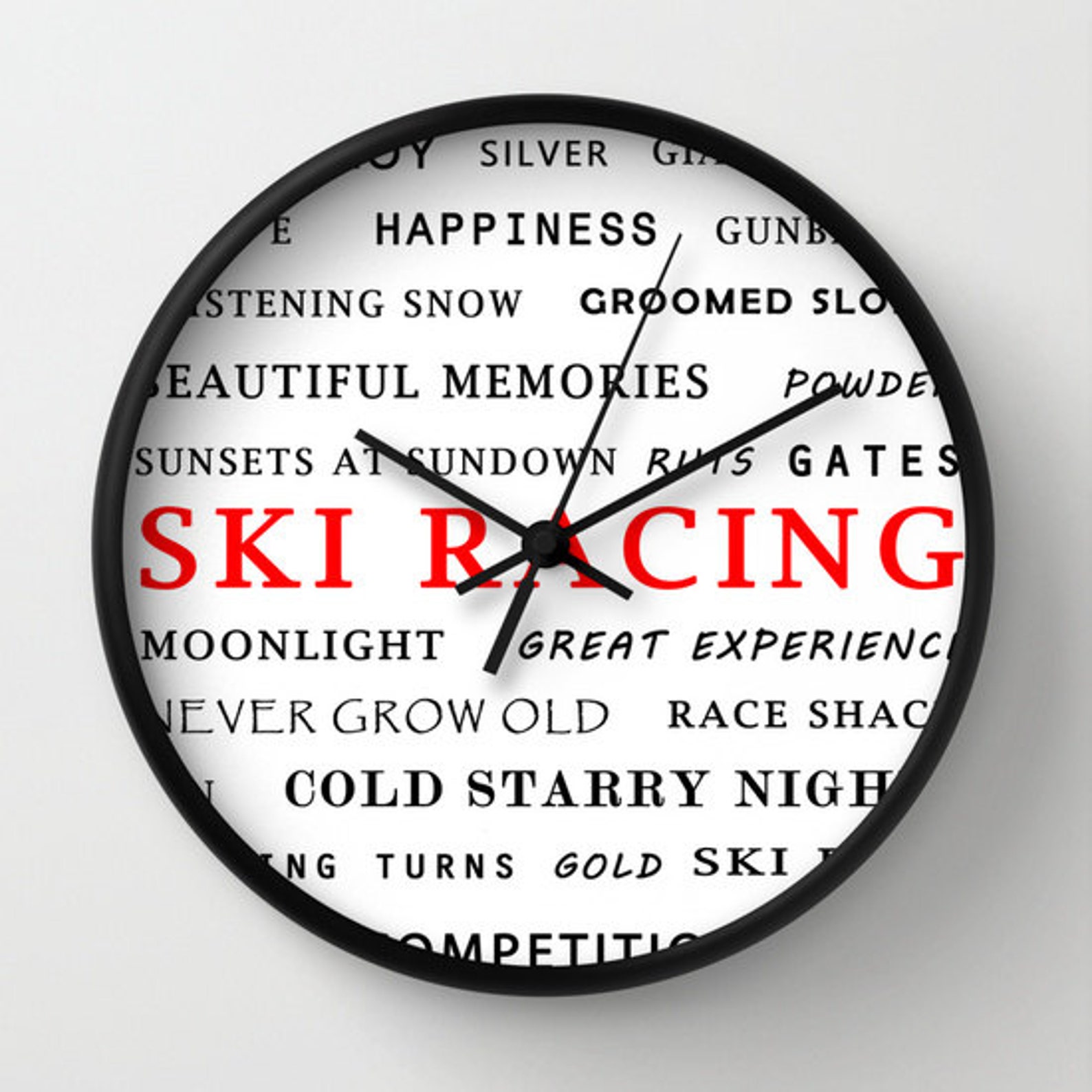 Ski Racing, Photo Wall Clock,typography, Modern Clock,retro Wall Clock ...