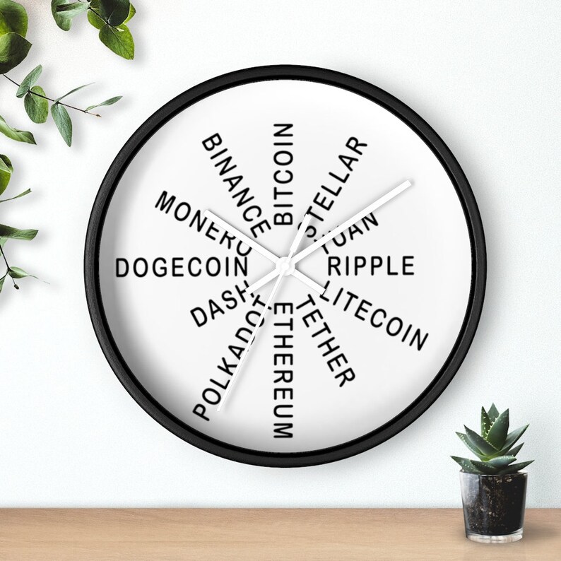 Crypto Currencies Wall Clock Crypto of the Hour Modern - Etsy