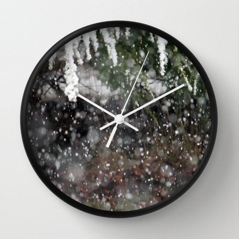 It's Snowing, Photo Clock,modern Clock,retro Wall Clock,winter Decor ...