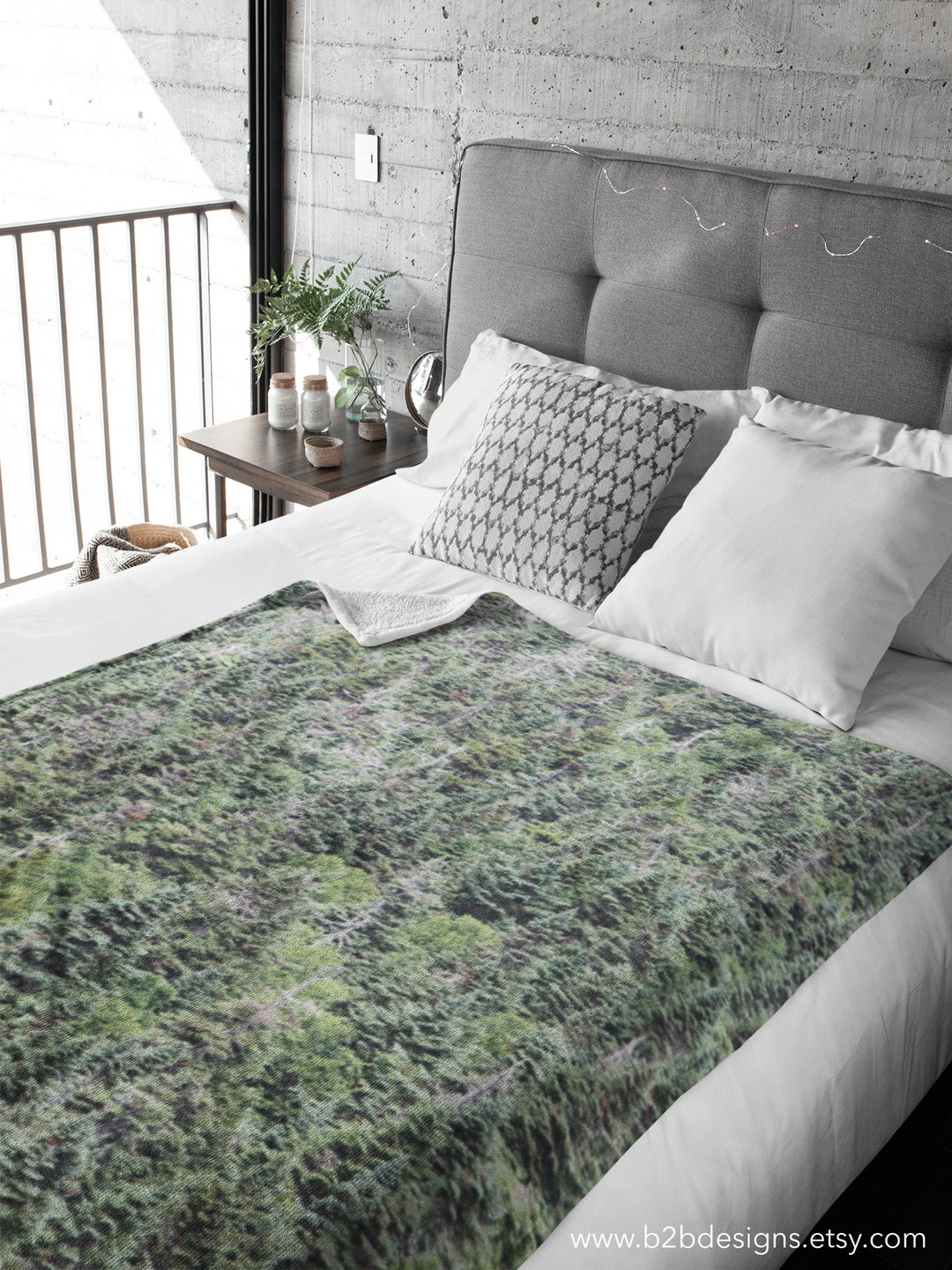 Throw Blanket, Tree Tops, Green, Modern Decor, Fleece Blanket, Home ...