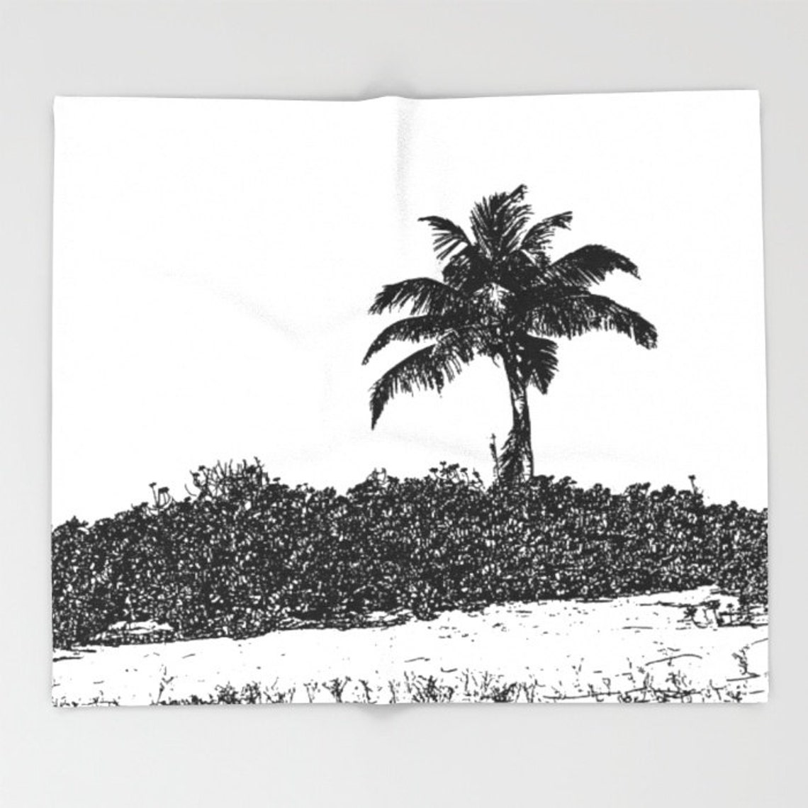Palm Tree Throw Blanket Black White Modern Bedroom Decor - Etsy