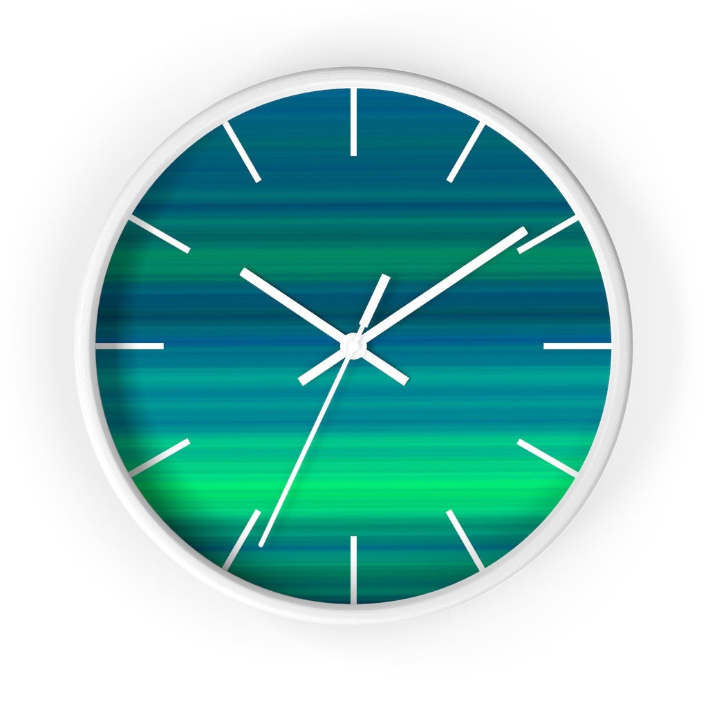 Green Gradient Wall Clock Abstract Wall Clock Modern Retro - Etsy