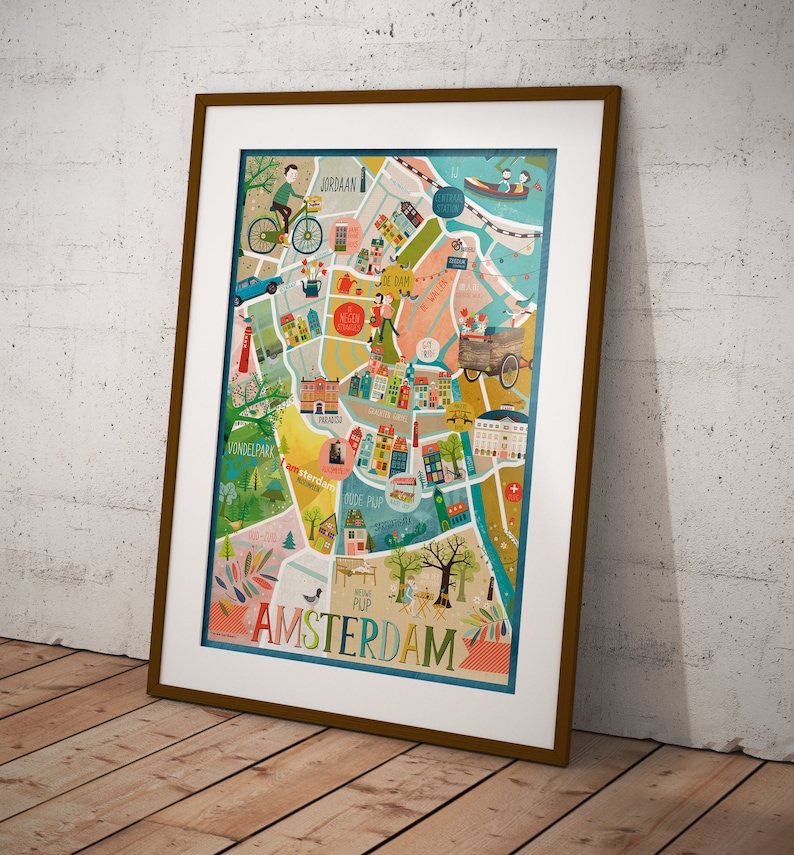 Amsterdam Map - Print - Etsy