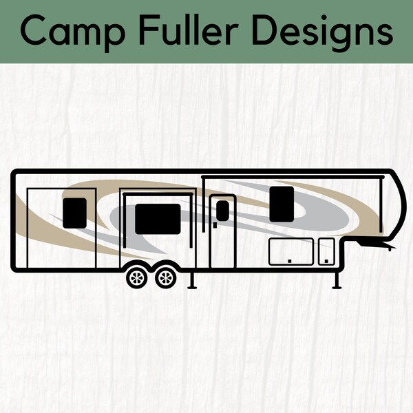 Fifth Wheel Camper Outline Svg - Etsy UK