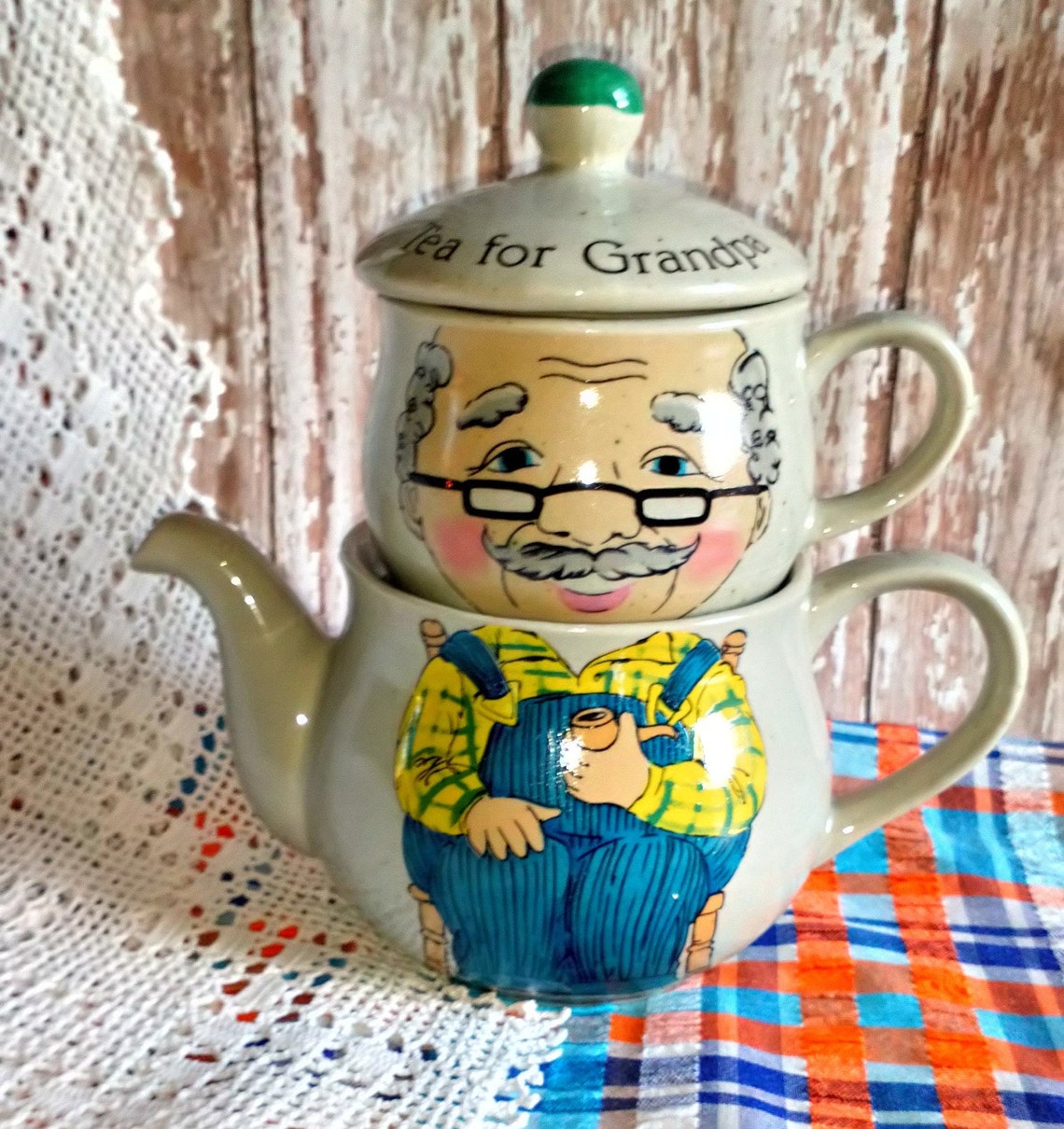 Tea for Grandpa teapot and cup. The pot and cup form grandpa | Etsy