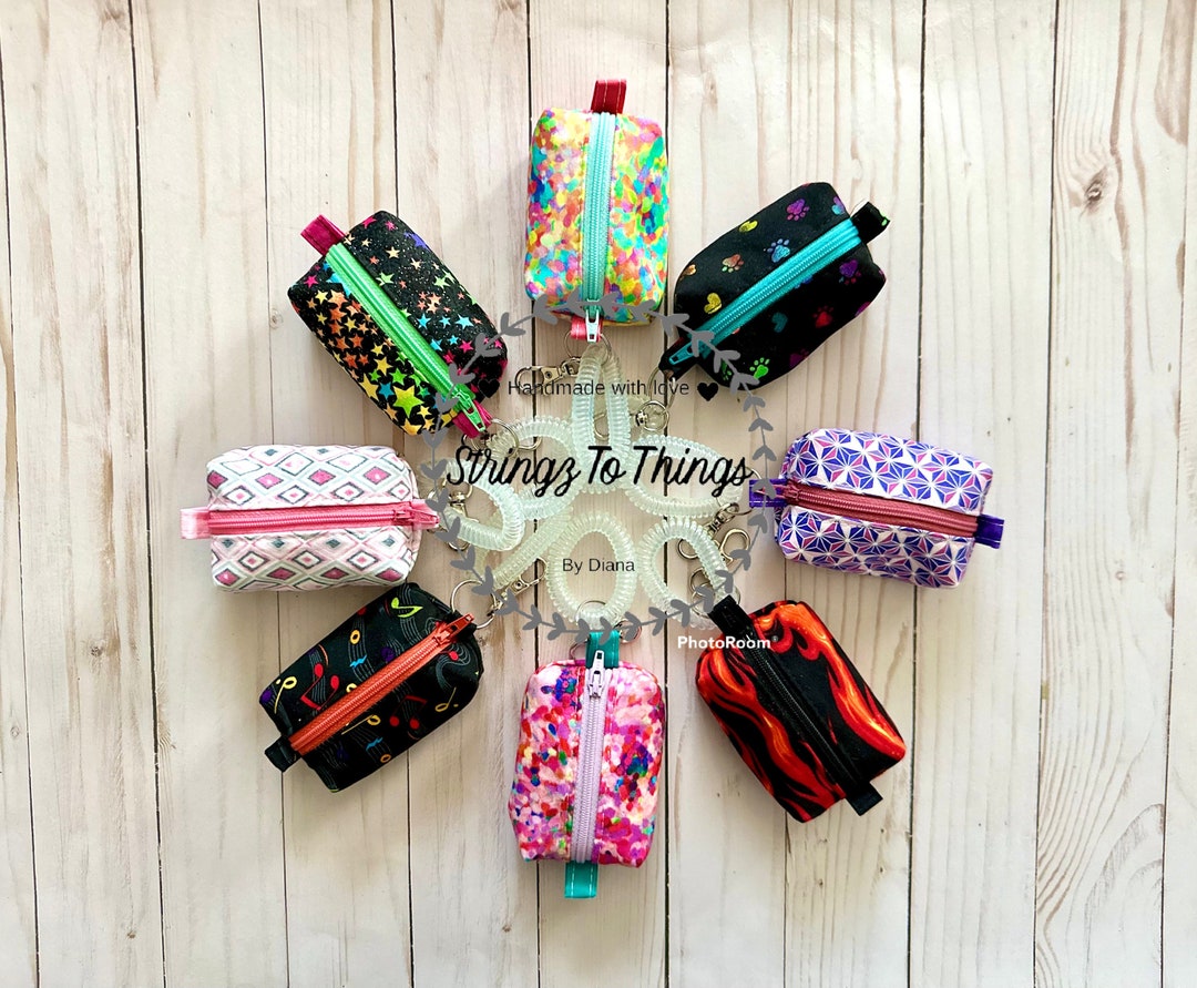 Mini Box Zipper Pouch Key Chain/ Tiny Boxy Zipper Pouch - Etsy