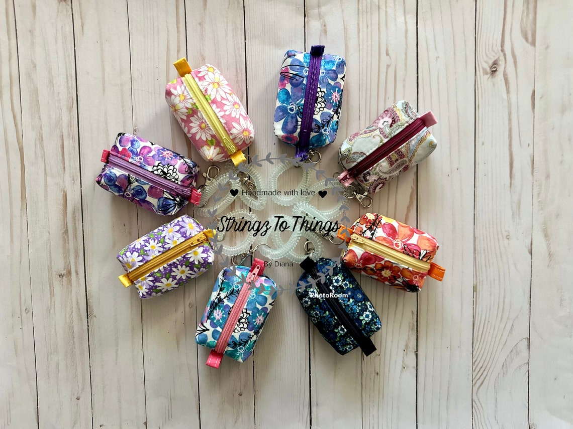 Mini Box Zipper Pouch Key Chain/ Tiny Boxy Zipper Pouch - Etsy