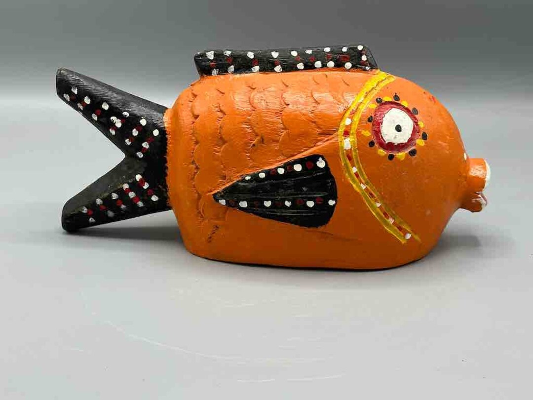 Bozo Orange Fish Puppet Sculpture | 11" - Etsy