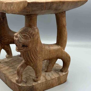 Fon Double Lion Motif Foot Stool - Benin - Etsy