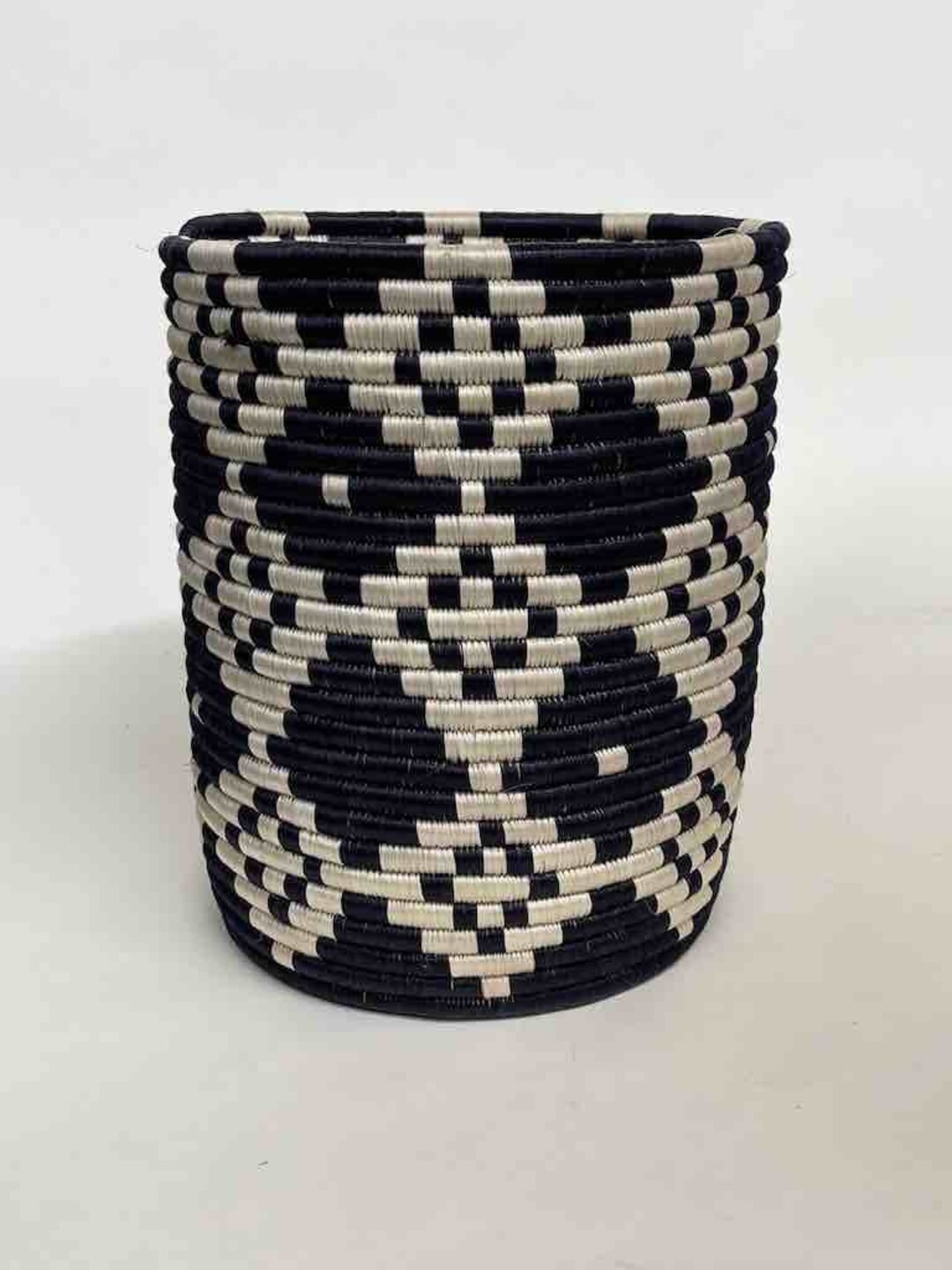 Cylinder Tutsi Sisal Basket From Rwanda | 10" X 8.5" - Etsy