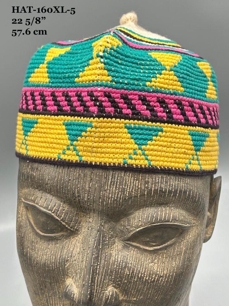 Handwoven Cotton African Kufi Men's or Wome Hat - Wide Variety of Sizes ...