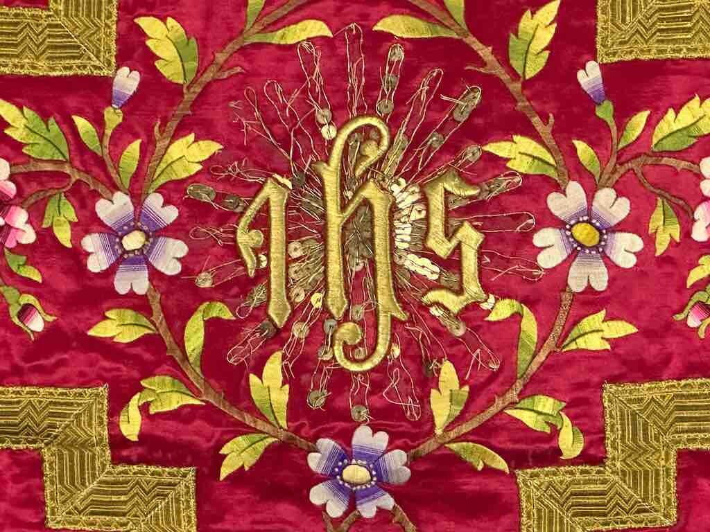 Antique Vietnamese Catholic IHS Design Chasuble Authentic ...
