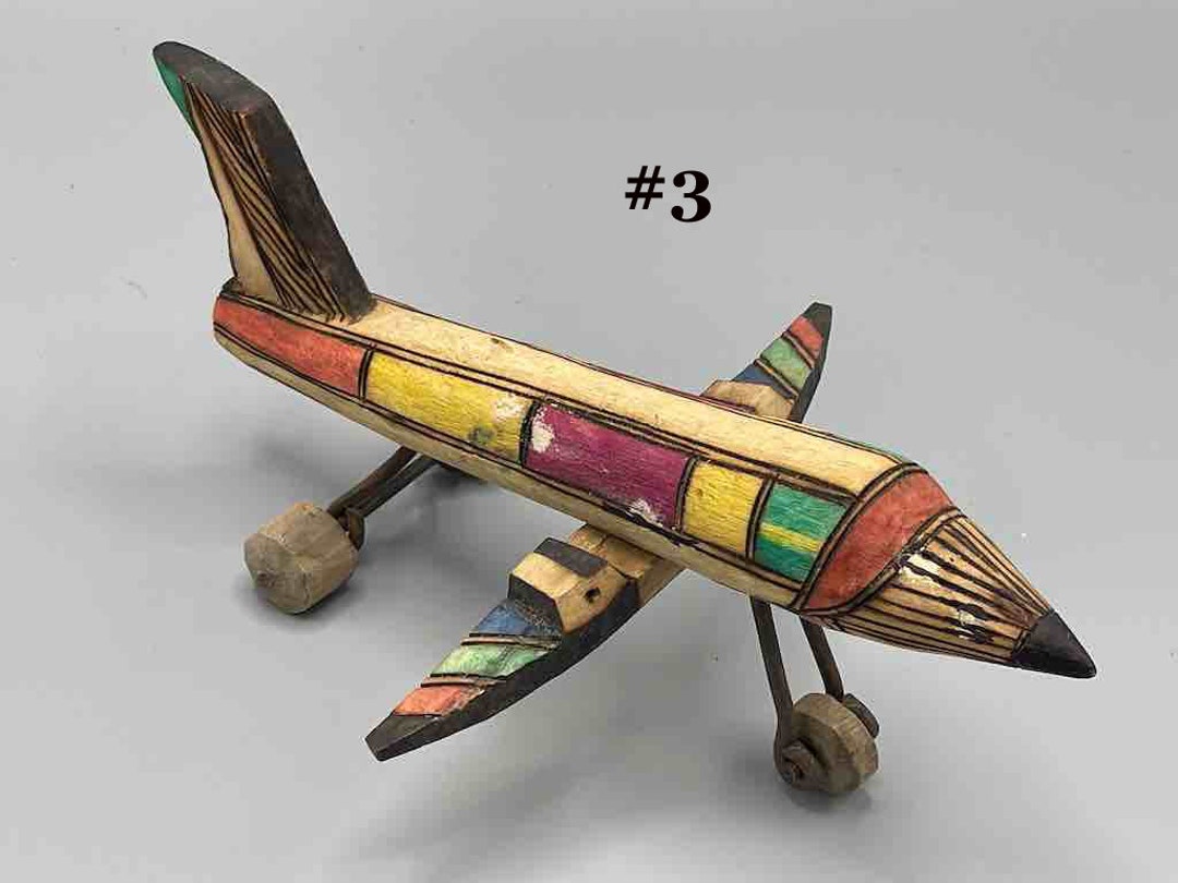 African Painted Wood Toy Airplane - Burkina Faso - Etsy