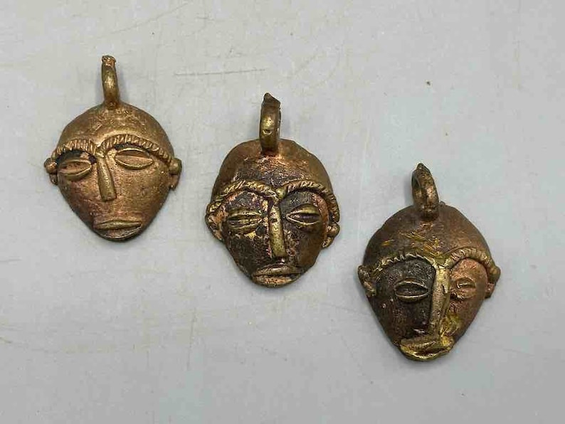 Small African Brass/copper Mask Pendant - Ghana - Etsy