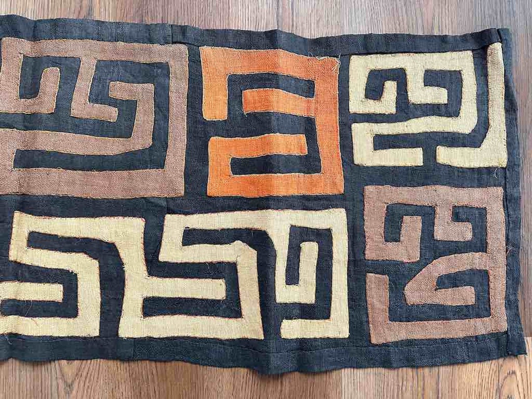 Kuba Cloth Long Raffia Textile 128 X 20 - Etsy
