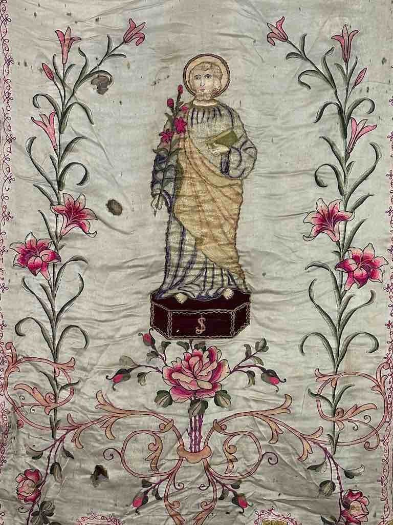 Antique Vietnamese Catholic Saint Joseph Banner Authentic ...