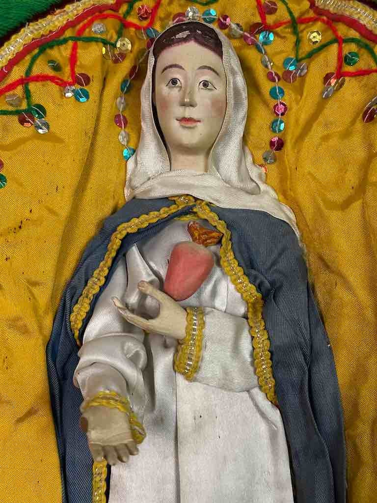 Antique Vietnamese Catholic Virgin Mary Banner Authentic Ecclesiastical ...