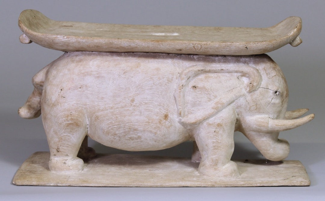 Original Authentic Vintage African Small Old Elephant Ewe Wood Stool ...