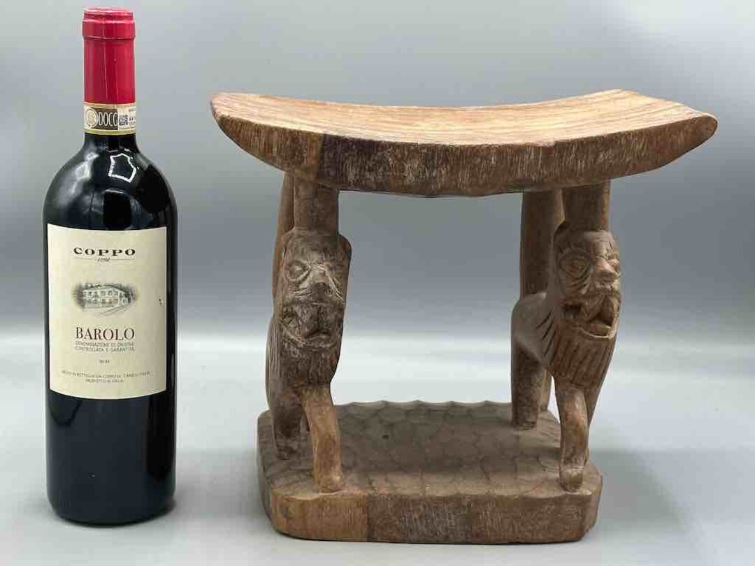 Fon Double Lion Motif Foot Stool - Benin - Etsy