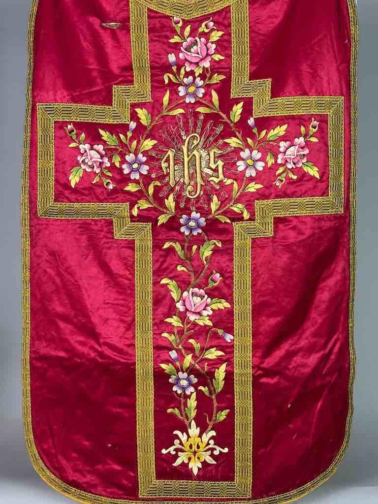 Antique Vietnamese Catholic IHS Design Chasuble Authentic ...