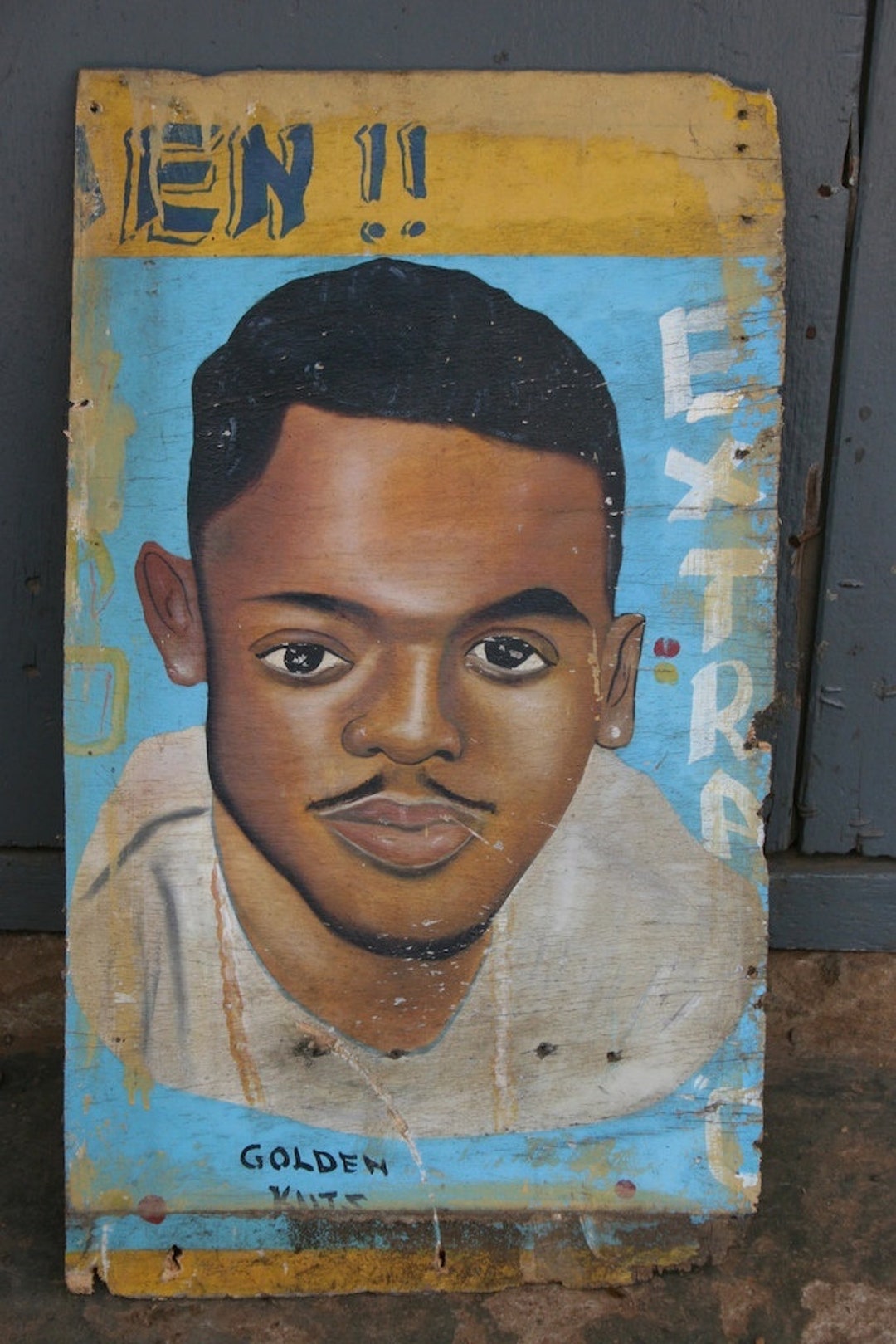Original Authentic Vintage African Art Barber Sign Section-ghana - Etsy