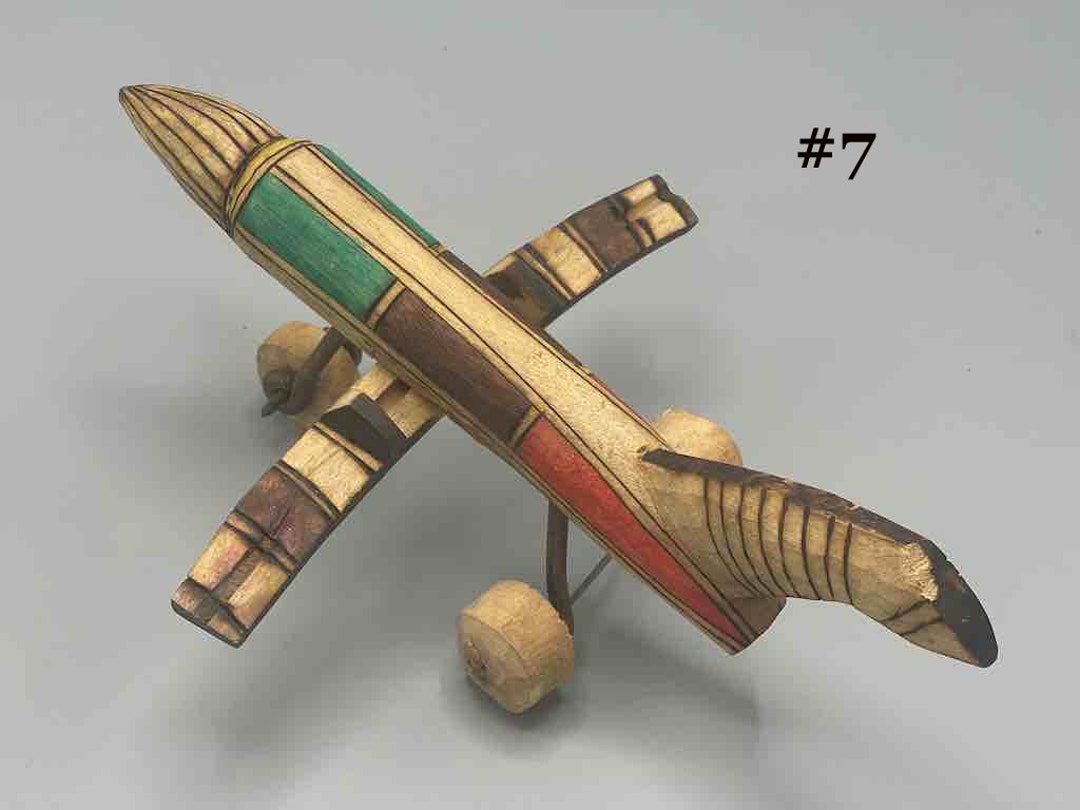 African Painted Wood Toy Airplane - Burkina Faso - Etsy
